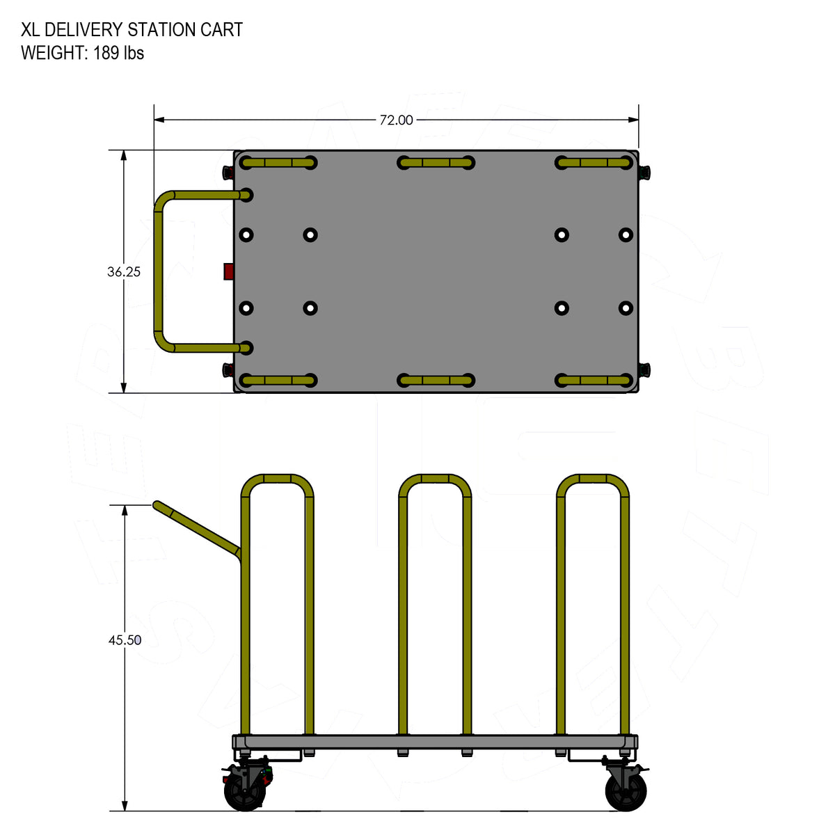 XL Delivery Station Cart Model XLDS-3660 – Lean Material Handling Store