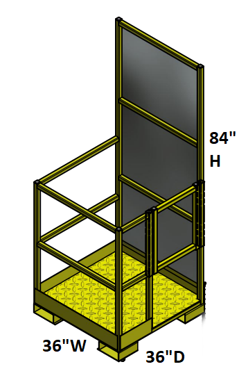 Fork Mounted Work Platform Cad Drawings Folding Wing Gate Lorry